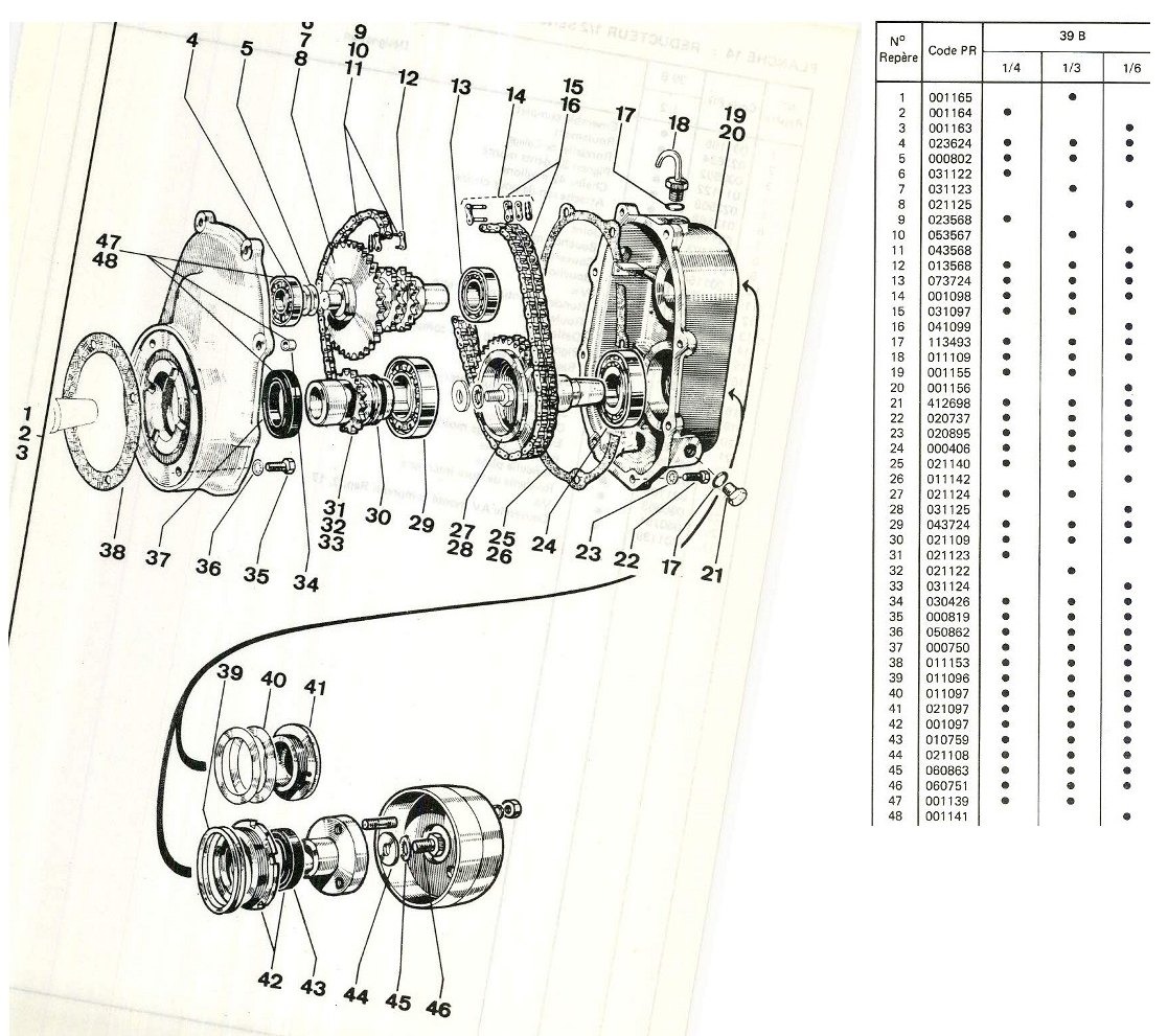 Pièces détachées BERNARD MOTEURS W39B 139B 239B 249B